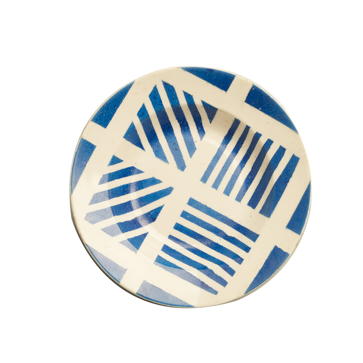 Pair of Contemporary Blue Geometric Plates – Anthony Baratta LLC